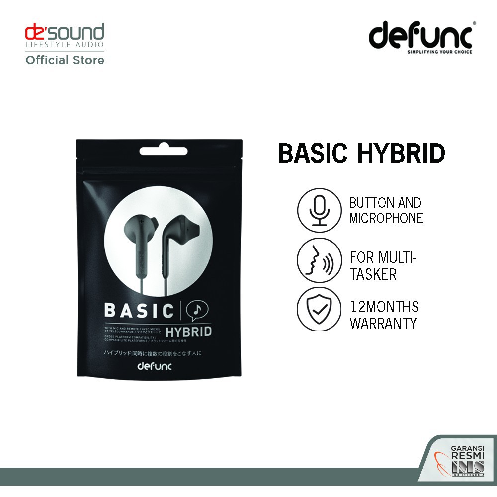 Jual Defunc Basic Hybrid Corded Earphone (Garansi Resmi IMS 1 Tahun ...