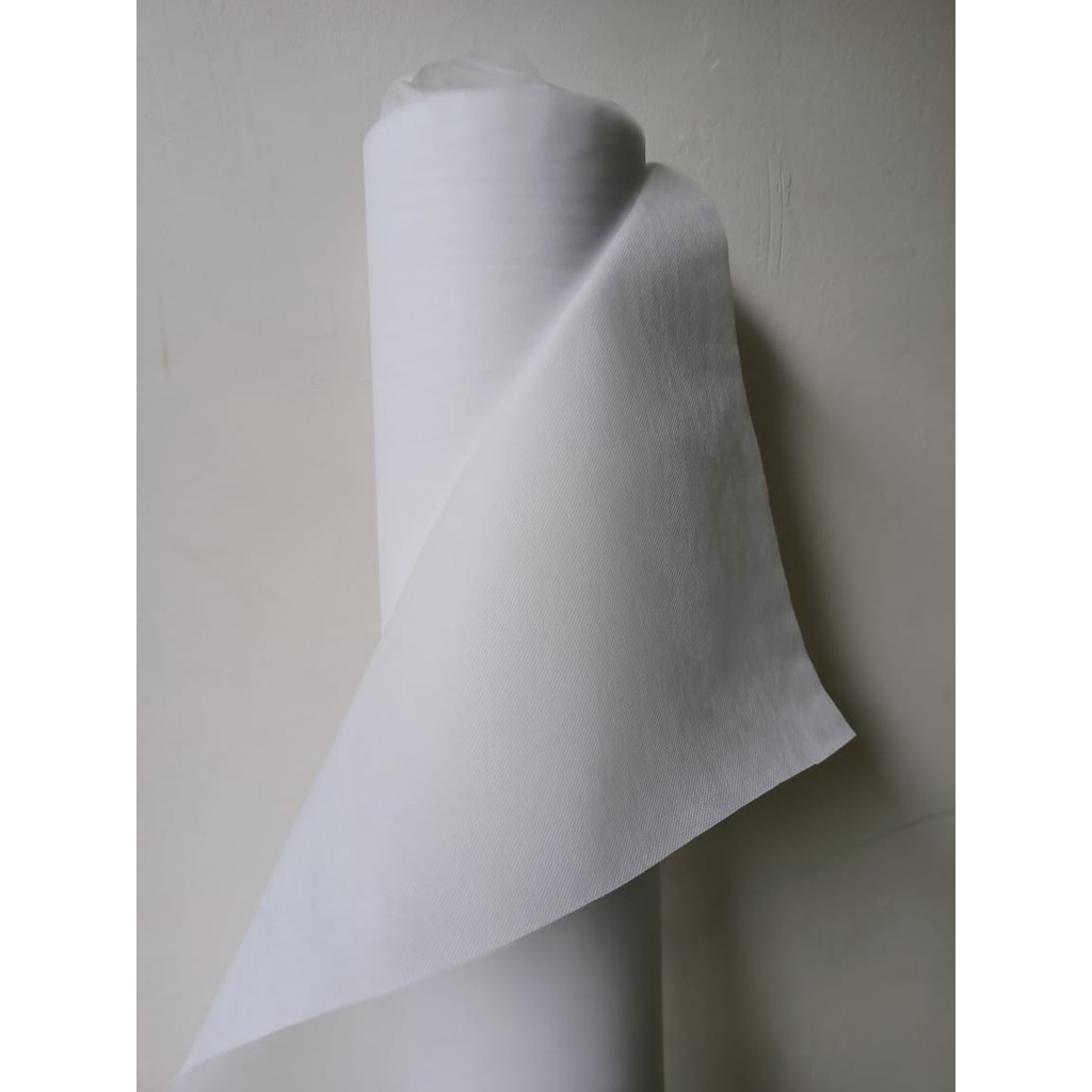 Jual kain bucket bunga putih 75 gsm per meter | Shopee Indonesia