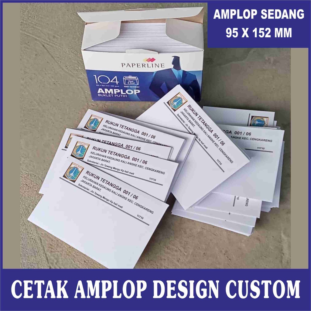 Jual Amplop Cetak Design Tulisan Custom Satu Pack Amplop 100 Lembar ...