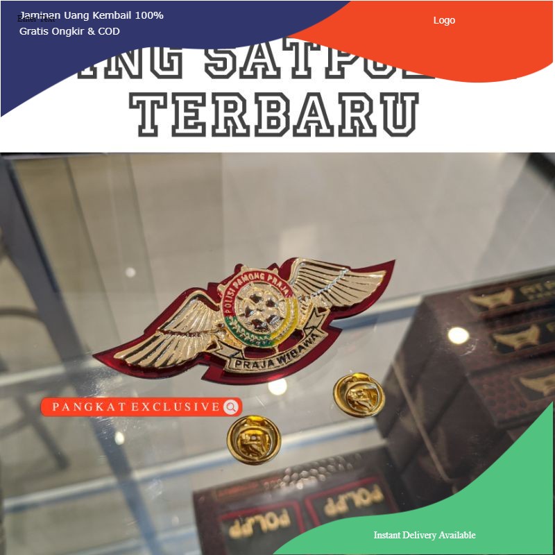 Jual ENK WING SATPOL PP LOGO Warna gold exlusive | Shopee Indonesia