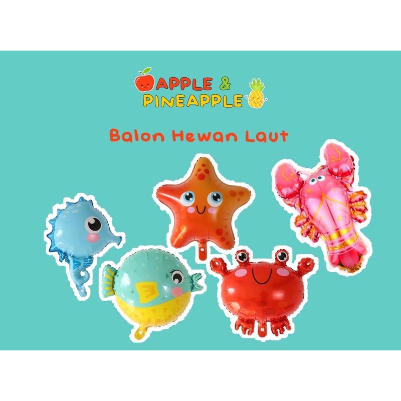 Jual Balon Foil Hewan Laut Jumbo Ikan Star Fish Lobster Puffer Fish ...