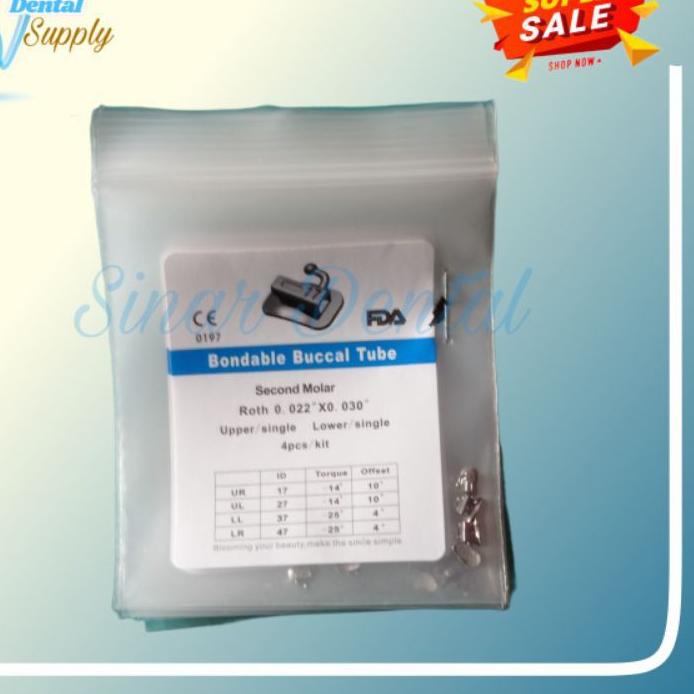 Jual Second molar tube buccal tube M2 ROTH 0.22 FDA ortho orthodontic ...