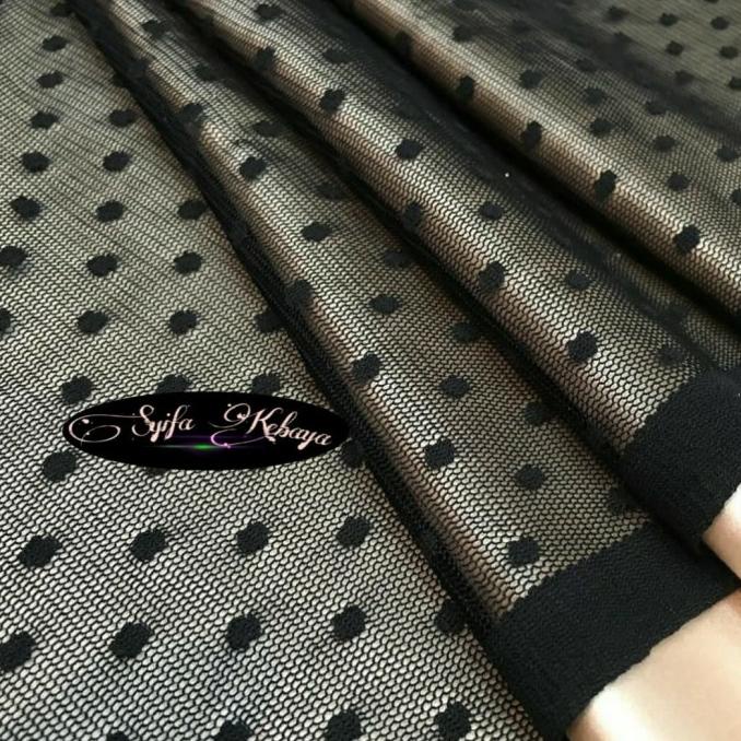 Jual Kain Tile Polkadot. Tile Bintik. Tile Dot Hitam Halus_Bahan Kombinasi | Shopee Indonesia
