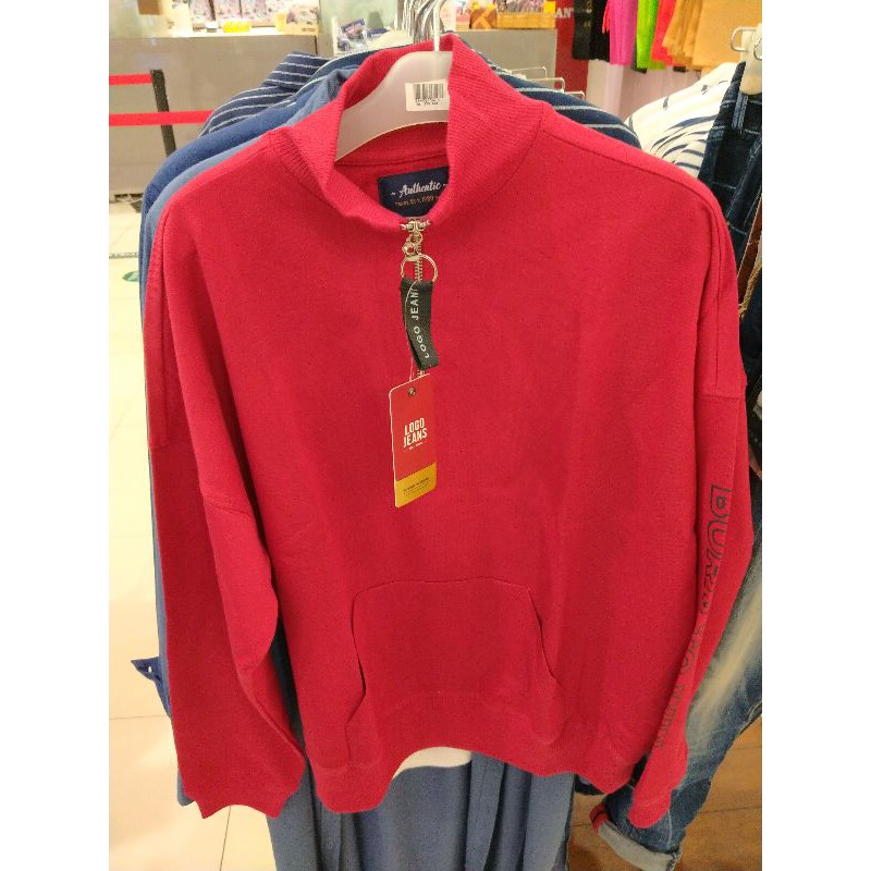 Jual sweater merah new logo jeans | Shopee Indonesia