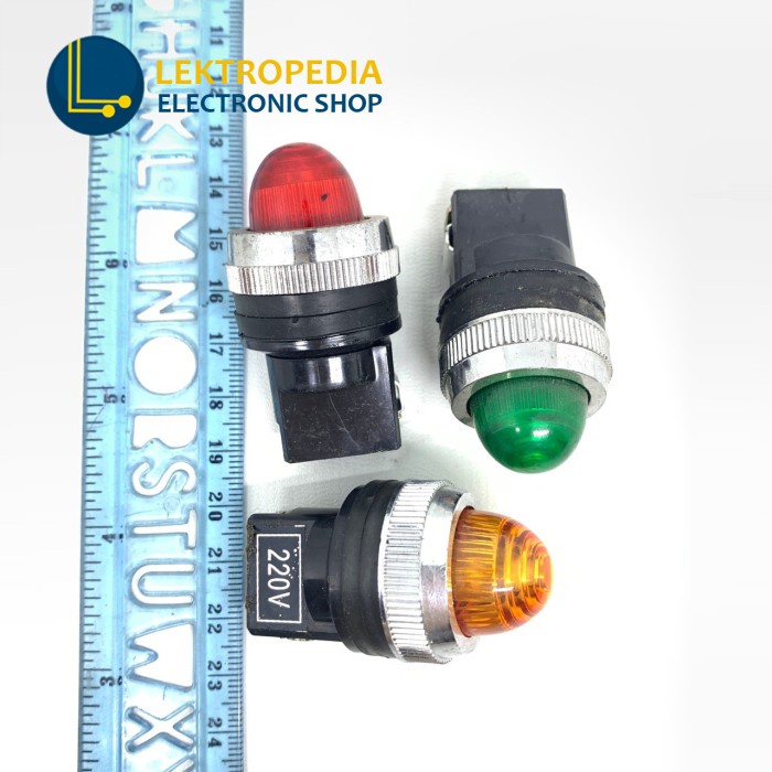 Jual Pilot Lamp AC 220V 25mm Lampu Panel Listrik Plastik VAC 220 Bohlam ...