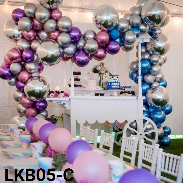 Jual LKB05-C Balon latex 5 inch 1 pak isi 50 chrome tebal mengkilap ...