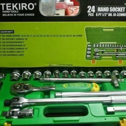 Jual KUNCI SOK SET TEKIRO 24 PCS SOCKET SET KUNCI SOKET SET TEKIRO 24PCS | Shopee Indonesia
