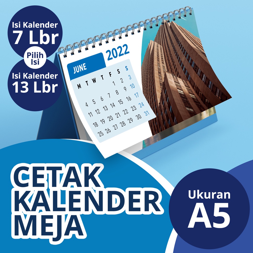 Jual Cetak Kalender Meja A5 Custom - Isi 7 lembar Art Carton 230 ...