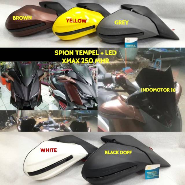 Jual SPION XMAX 250 TEKUK SEIN LED MHR BROWN | Shopee Indonesia