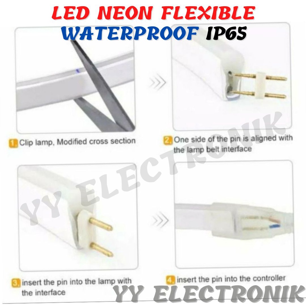 Jual Soket Adaptor 220V Neon Flex Socket Jack Lampu NEON FLEX LED ...