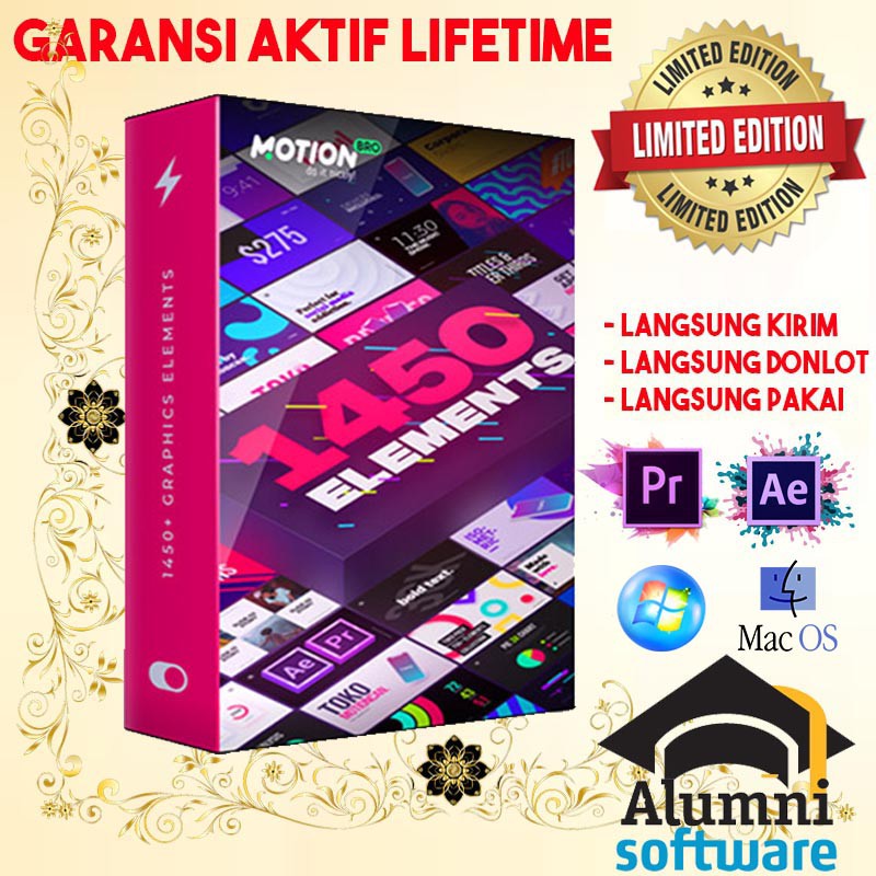 Jual [LIMITED EDITION] 1450 Graphics Pack Premiere After Effect Windows ...