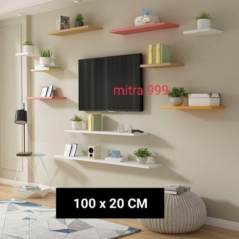 Jual rak dinding lebar 100 x 20 cm 80 x 20 cm | Shopee Indonesia