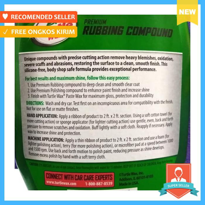 Jual Turtle Wax Premium Rubbing Compound ( Kemasan Repack 60 Ml ...