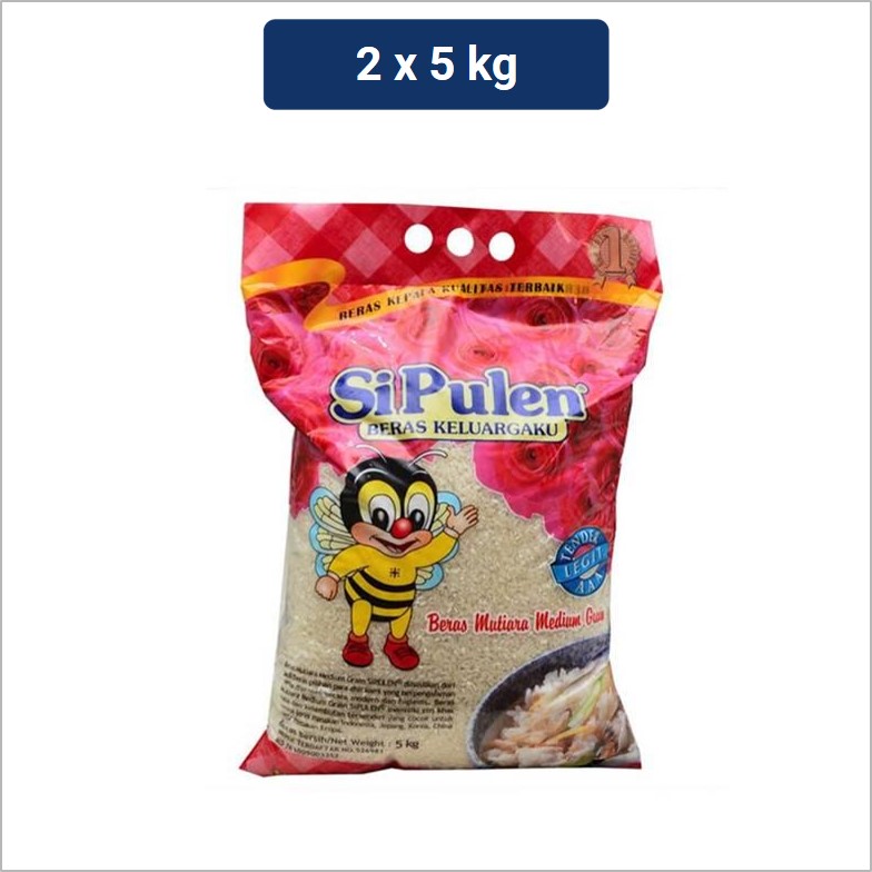 Jual Si Pulen Mutiara Medium Grain Beras 2 x 5 kg | Shopee Indonesia