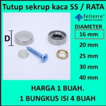 Jual Harga MURAH D30mm DOP SKRUP KACA TUTUP SEKRUP KACA STAINLESS SS ...