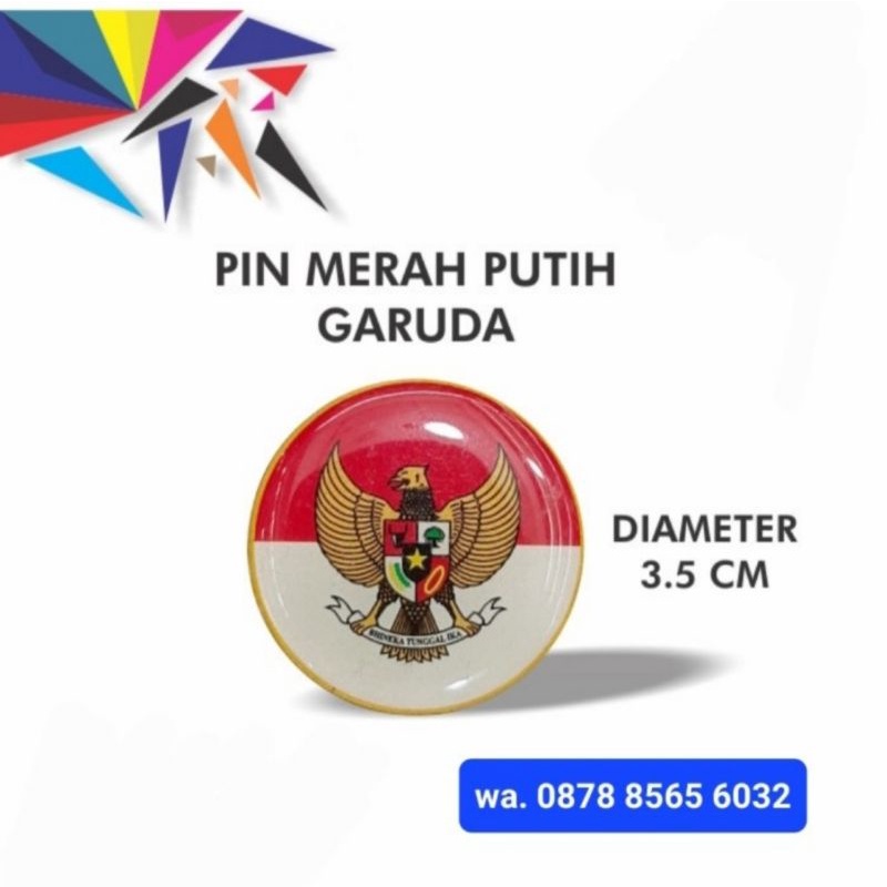Jual Pin garuda merah putih bulat uk. 3,5cm | Shopee Indonesia