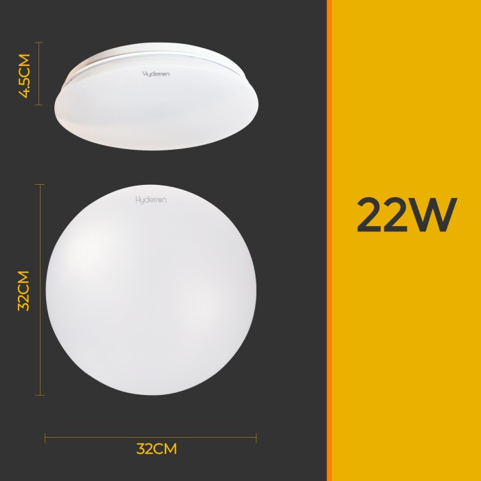 Jual Hyderson LED Lampu Plafon 22W 30W 3 Warna 6500K Ceilling Lampu ...