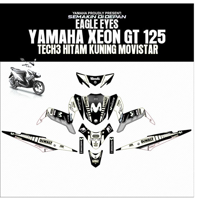 Jual Sticker Motor Yamaha Xeon GT 125 tech3 shugi Spec B Striping Motor ...