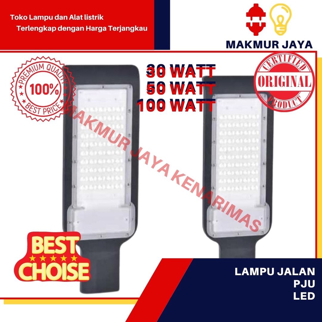 Jual Lampu jalan PJU LED 30W 50W 100W 220v murah/ PJU LED 30W 50W 100W ...