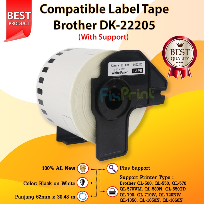 Jual Compatible Label Tape Brother DK-22205 DK22205 dk22205 With ...