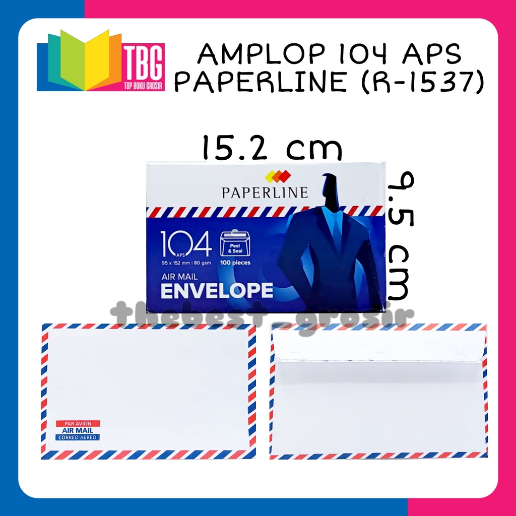 Jual 1 PACK (100 LEMBAR) AMPLOP 104 APS PAPERLINE / AMPLOP TANGGUNG AIRMAIL PAPERLINE (R-1537 ...