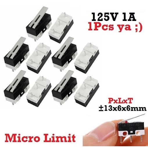 Jual Micro Limit Switch 3 Pin Mini Saklar Kecil Tekan SPDT 125V 2A ...