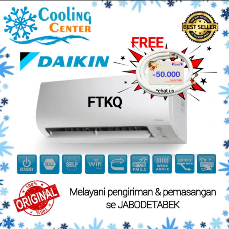 Jual AC DAIKIN FTKQ 25 1 pk FLASH INVERTER Harga Unit Only | Shopee Indonesia