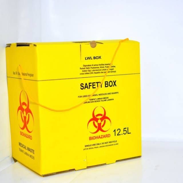 Jual Safety box 12,5 Liter | Box BIOHAZARD | Tempat sampah medis | Shopee Indonesia