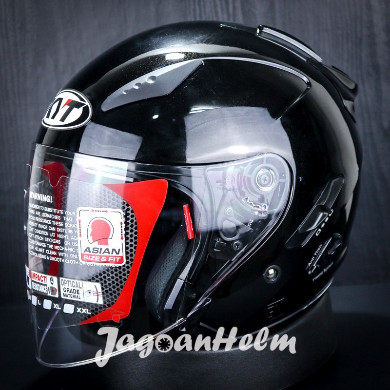 Jual KYT HELM GALAXY FLAT R SOLID | GLOSSY BLACK | DOUBLE VISOR ...