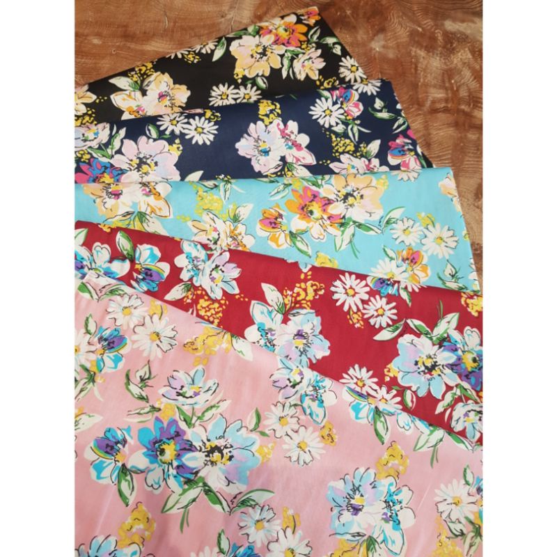 Jual Kain Katun Jepang Motif Bunga Besar CJ064 [Min. Beli 1 Meter ...