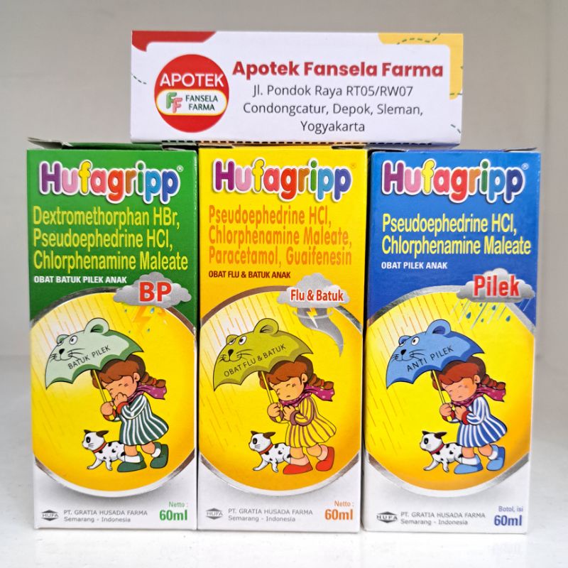 Jual Hufagripp Sirup Anak Flu Batuk Pilek Hufagrip Hijau Kuning Biru ...
