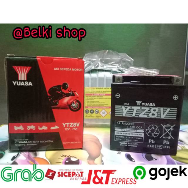 Jual Aki Motor Kawasaki KLX 150-250,Vespa LX 150 Yuasa YTZ8V Aki Kering 7Ah | Shopee Indonesia