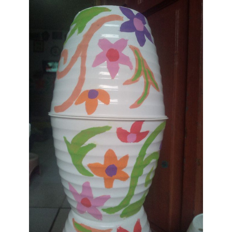Jual POT LUKIS TAWON PUTIH D19 T15cm | Shopee Indonesia