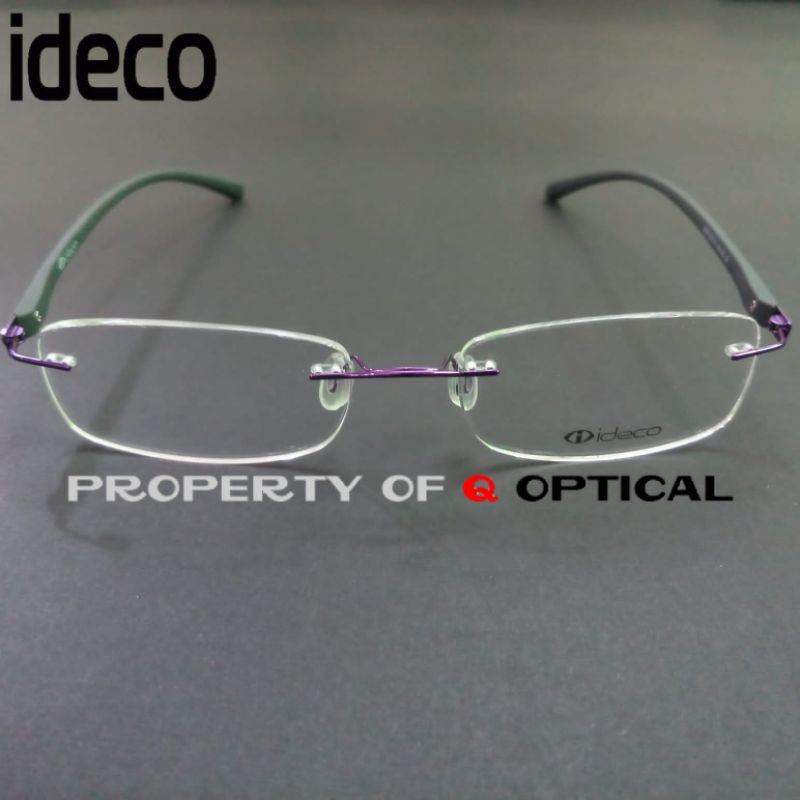 Jual Kacamata Frame Wanita Original IDECO 1056-C2 Titanium Rimless ...