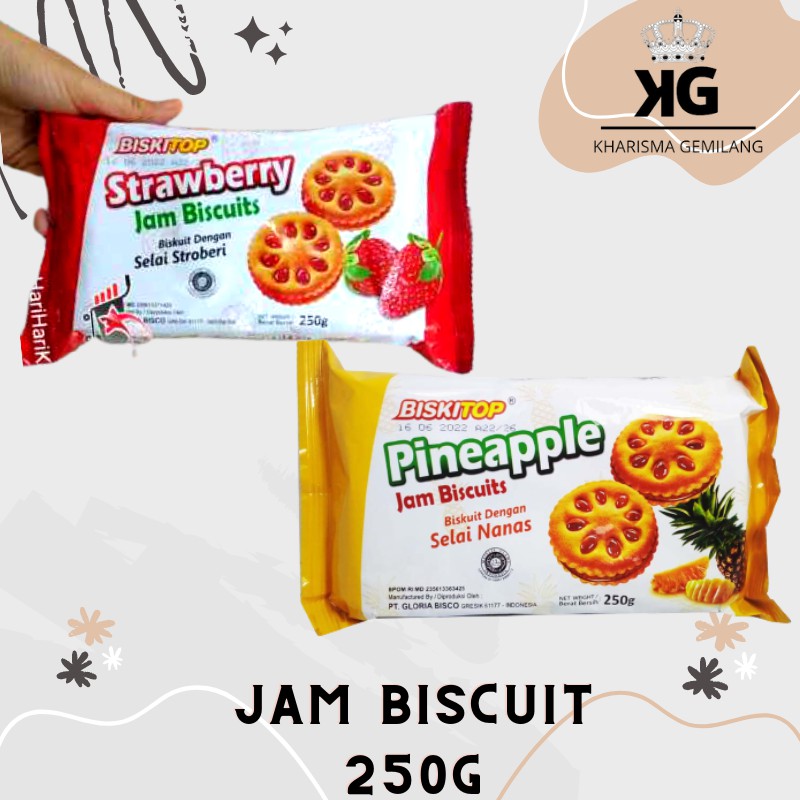 Jual BISKITOP - JAM 250g Biskuit Biskitop Rasa Buah Nanas Strawberry ...