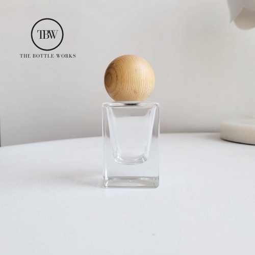 Jual (MIN ORDER 1000) TBW Perfume Bottle Round Wood Glass / Botol Kaca ...