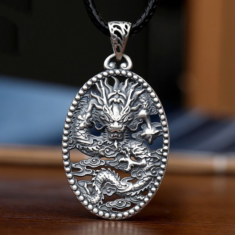 Jual Kalung Liontin Naga Silver Oval/Vintage Naga Liontin Kalung ...