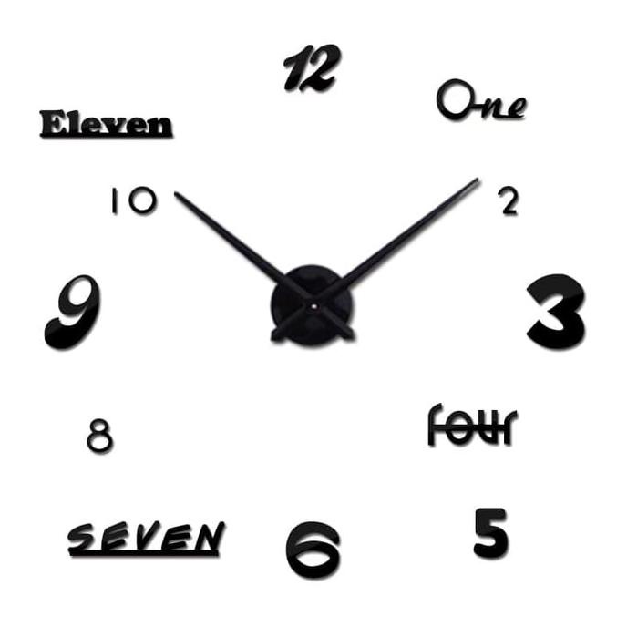 Jual Termantab] Jam Dinding Besar Design Acrylic Huruf Dan Angka / Jam ...