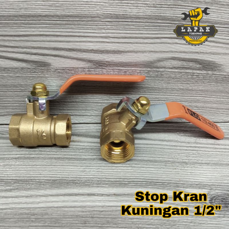 Jual Stop Kran Ball Valve Kuningan 1/2 Inchi FLO Yahoya | Shopee Indonesia