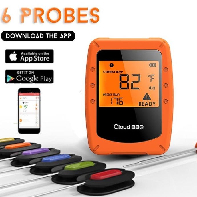 Jual Smart Bluetooth Digital Thermometer with 6 Probes - Termometer ...