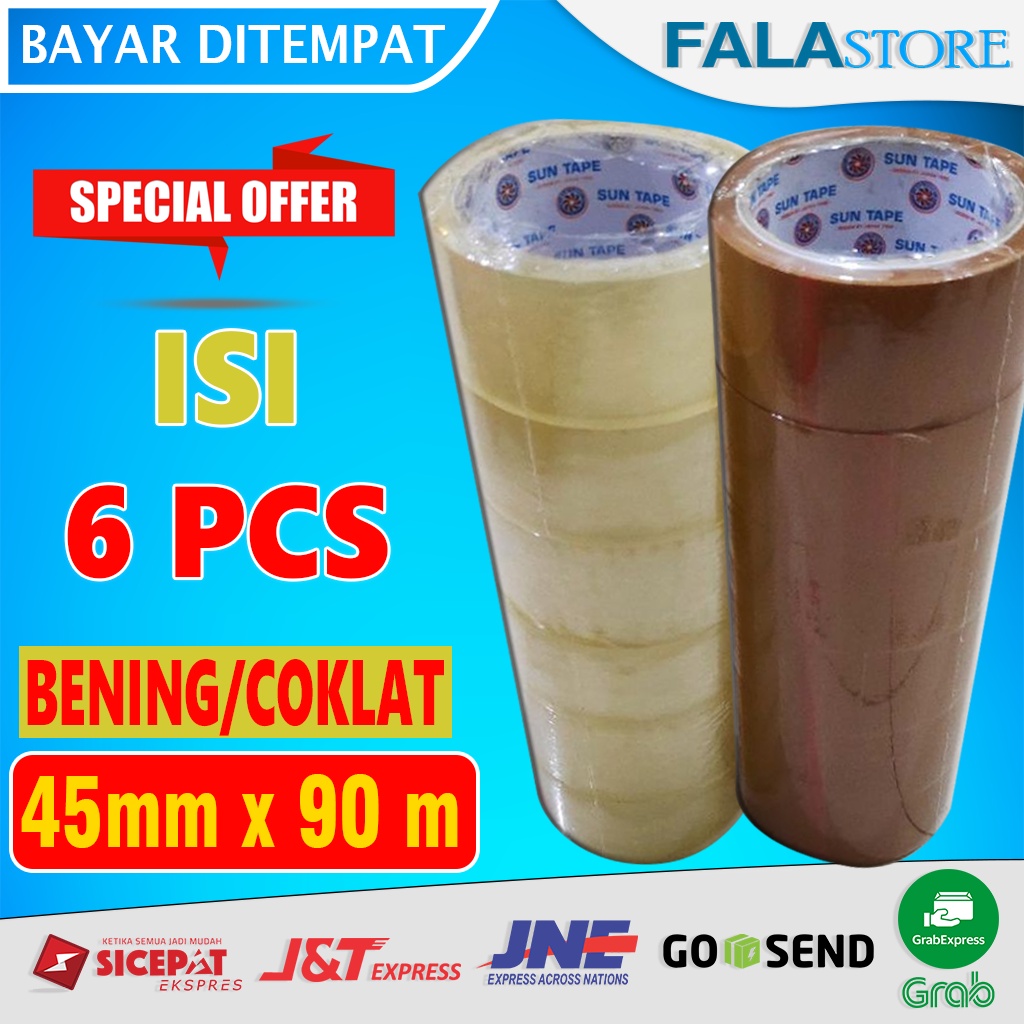 Jual Solasi Isolasi Solatip Solatif Lakban Bening Coklat Fragile Star ...