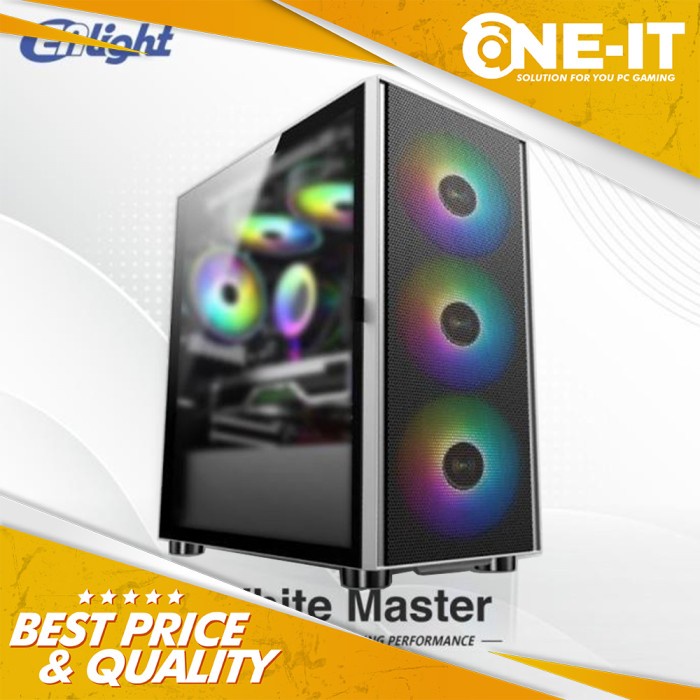 Jual CASE ENLIGHT WHITE MASTER RGB GAMING PC CASING ONLY | Shopee Indonesia