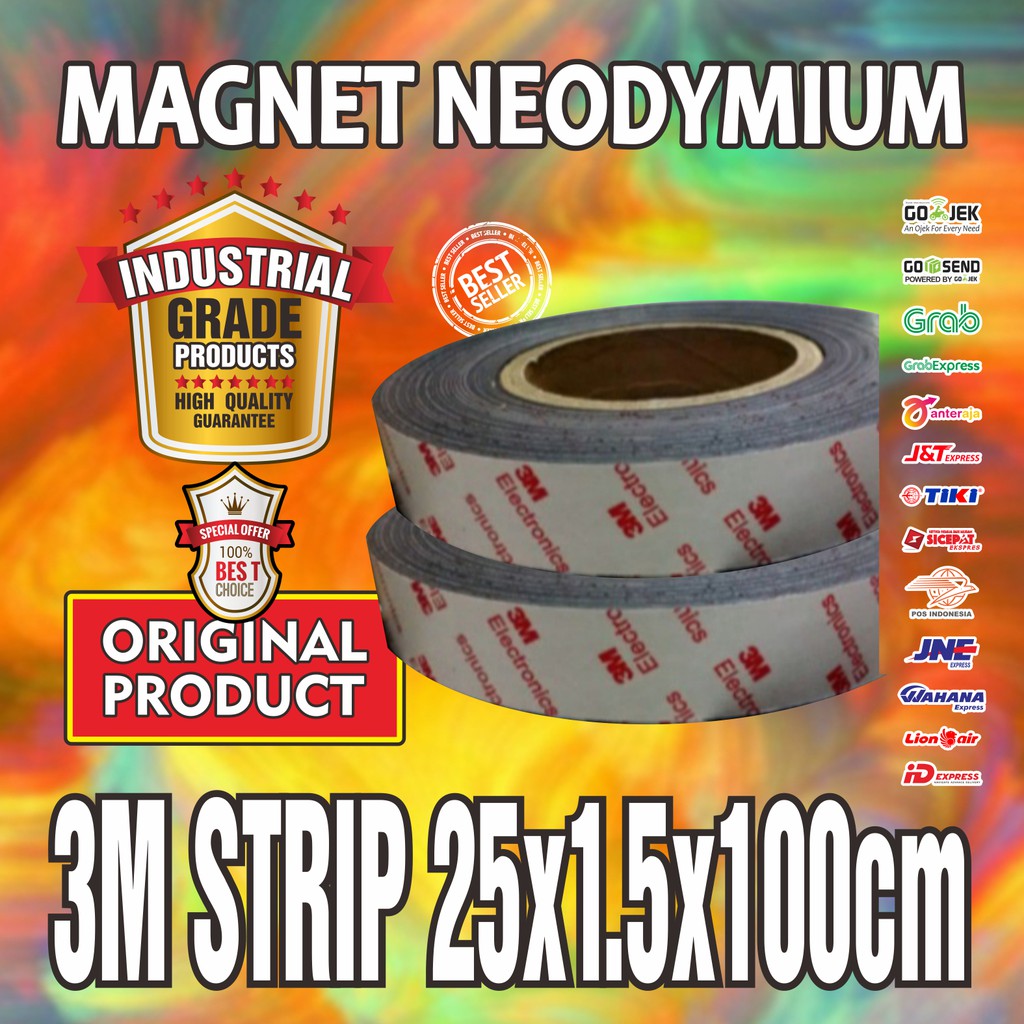 Jual MAGNET SUPER STRONG STRIP 3M Tebal 25x1.5x1000mm - 25 x 1.5 x 1000 ...