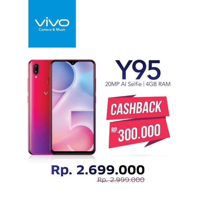 Jual vivo y95 ram 4/32 batrai 4030 mah AI camera | Shopee Indonesia