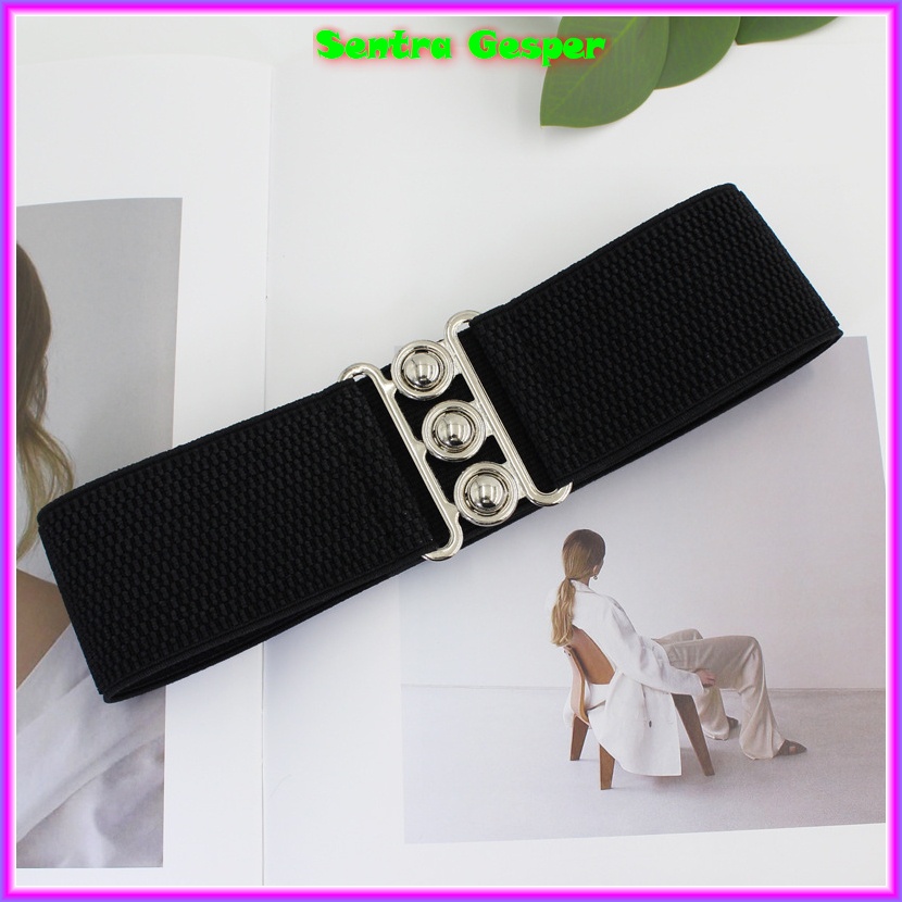 Jual Belt Ikat Pinggang Obi Gesper Lebar Sabuk Karet Wanita Elastis Korset Fashion Cewek Korea ...
