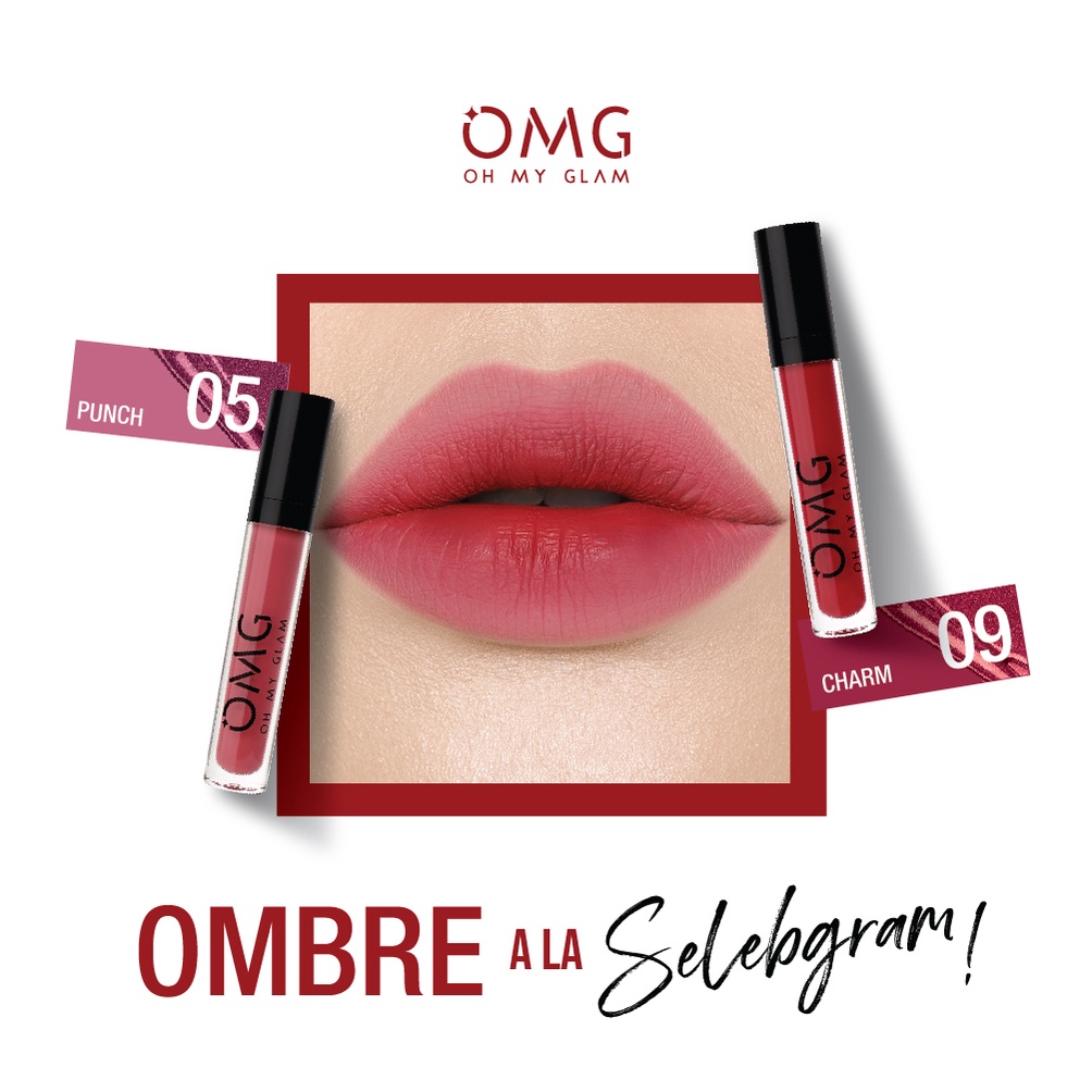Jual OMG Matte Kiss Lip Cream Pinky Ombre Package - 05 & 09 | Shopee ...