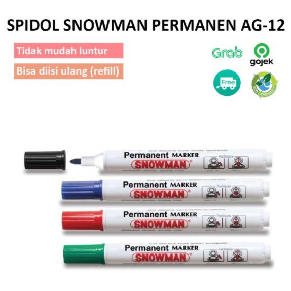 Jual SPIDOL PERMANEN SNOWMAN AG 12 | Shopee Indonesia