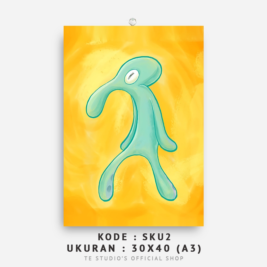 Jual Poster Lukisan Squidward Ukuran Besar A3 30x40cm Hiasan Dinding ...