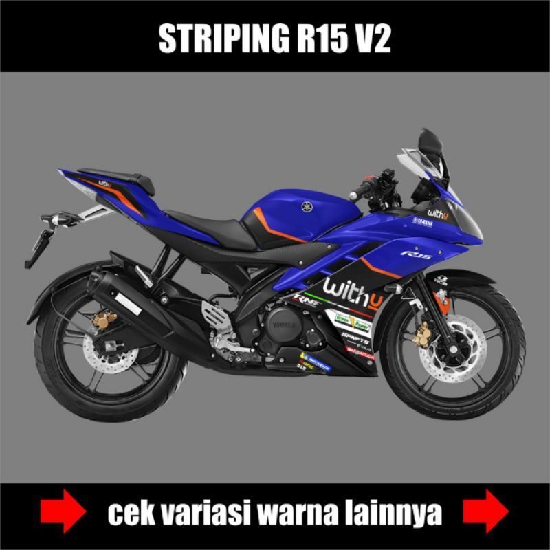 Jual Striping Motor Yamaha R15 V2 / Decal Sticker Variasi Motor R15 V2 ...