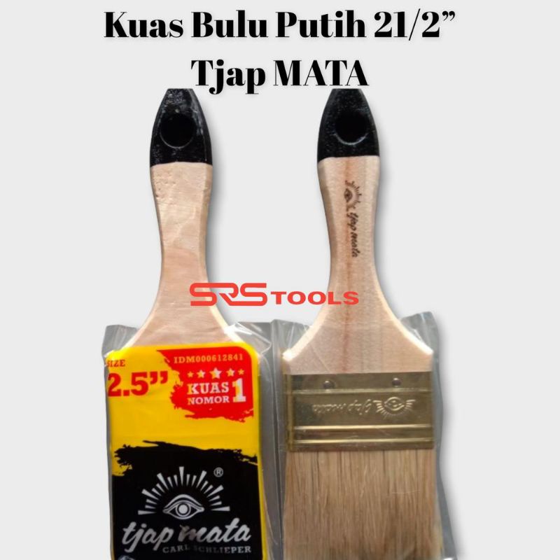 Jual Tjap MATA Kuas Cat 2,5 Inch Kuas Cet Bulu Putih 2,5" Cap MATA 21/2 ...